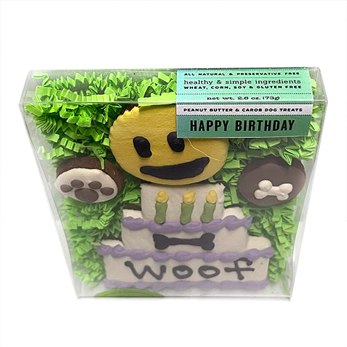 Happy Birthday Box - 4ct Box of All-Natural Decorated Gourmet Dog ...